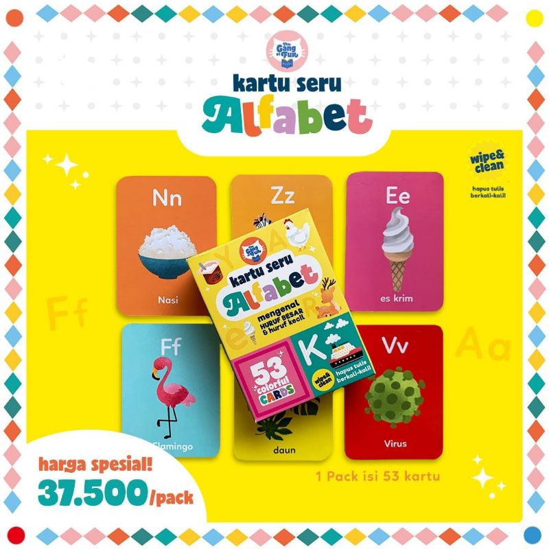 Jual KARTU HURUF / KARTU SERU ALFABET / FLASH CARD By The Gang Of Fur ...