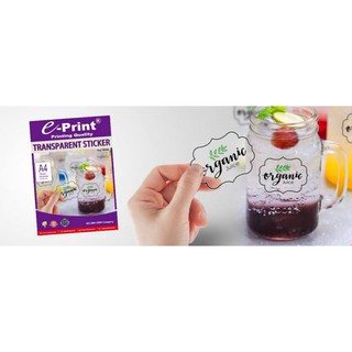 Jual Eprint Sticker / Kertas Stiker Transparan Bening A4 150 gsm isi 10 ...