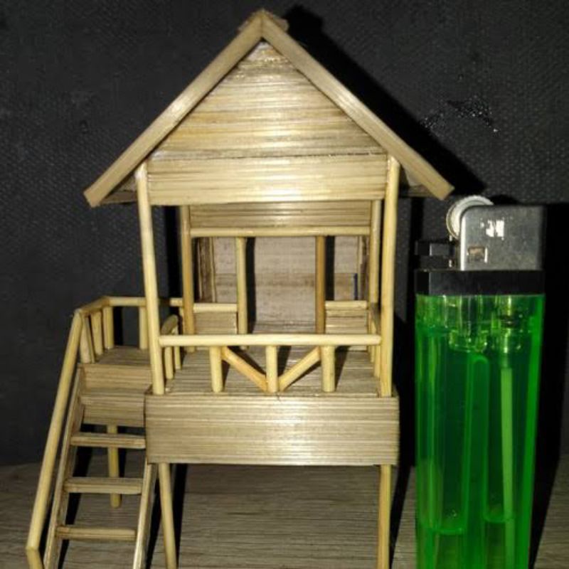 Jual MINIATUR RUMAH TRADISIONAL DARI BAMBU HIASAN PALUDARIUM-PRAKARYA ...
