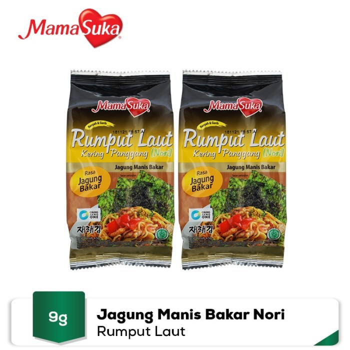 Jual Nori Mama suka Rumput Laut Rasa Jagung Bakar 2x4.5gr | Shopee ...