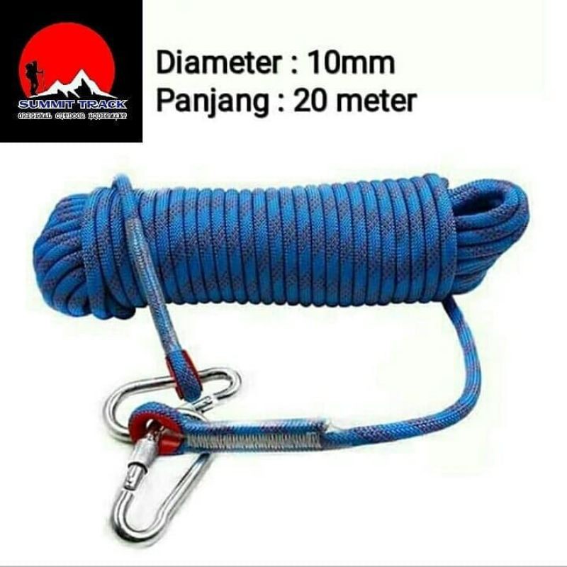 Jual Tali Rock Climbing Rope Statis 10mm Panjang 20 Meter | Shopee ...