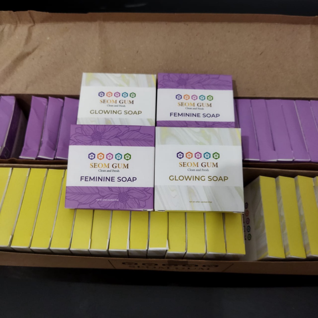 Jual VARIAN SABUN SEOM GUM GLOWING SOAP / FEMININE SOAP PAKET 1 BOX ISI ...