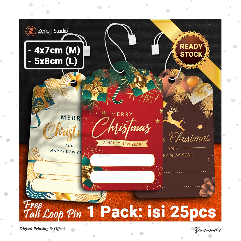 Jual [25pcs] Hang Tag Natal Christmas Hangtag Kartu Ucapan Xmas Parcel ...