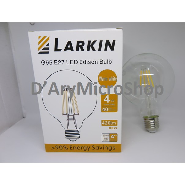Jual Lampu unik LED Filament Lampu Edison 4 Watt Larkin LF-G95 Bohlam ...