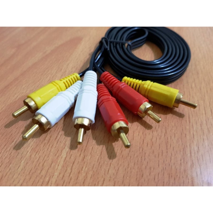 Jual Kabel RCA 3 to RCA 3 Panjang 3 Mater Merah Kuning Putih | Shopee ...