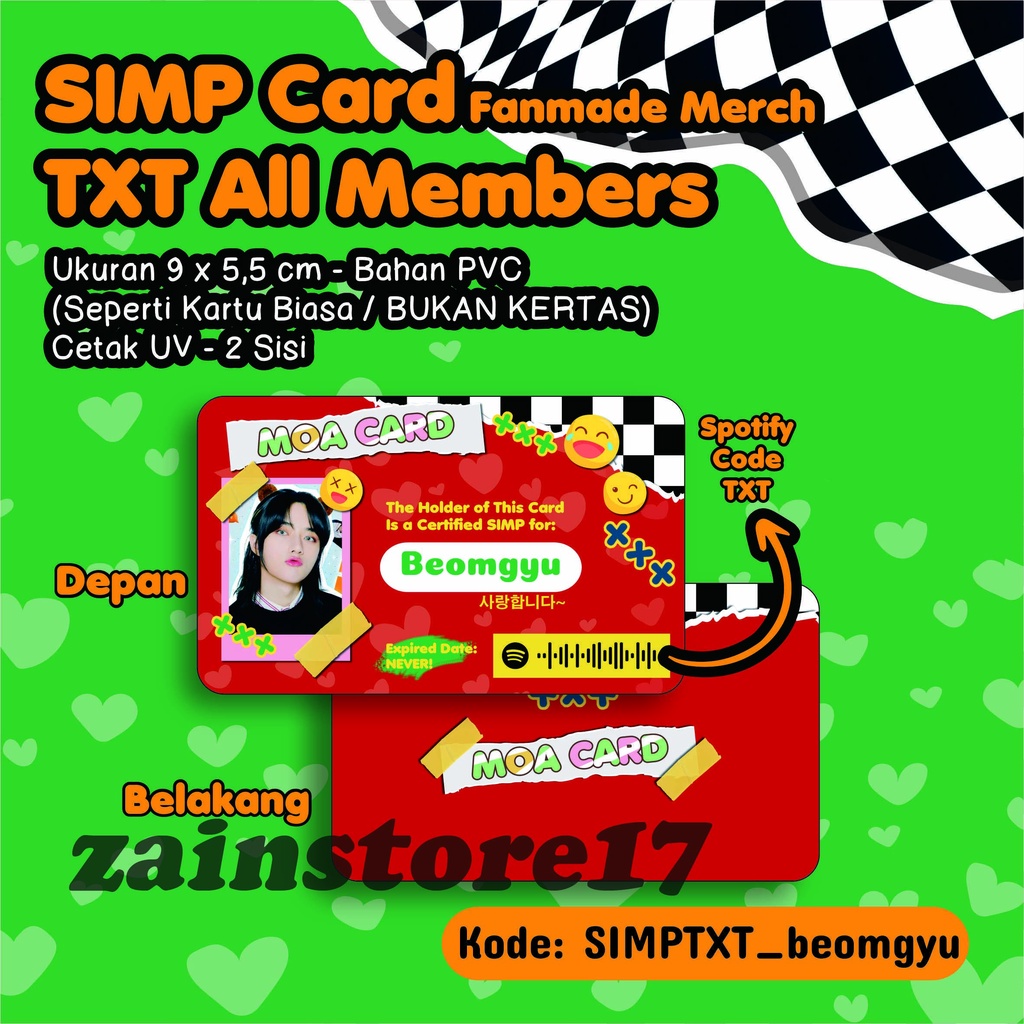 Jual TXT Fanmade merch - SIMP CARD / Kartu SIMP - TXT All Members | Shopee Indonesia