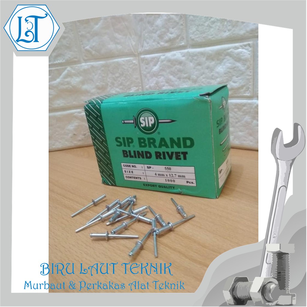 Jual Alat Teknik PAKU RIVET 4 X 12,7 SIP BRAND ISI 1000 PCS PER BOKS ...