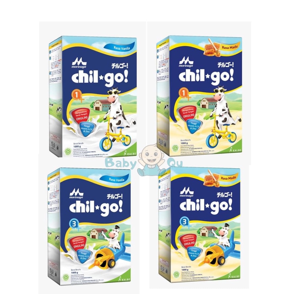 Jual susu anak morinaga chil go powder 1+ 3+ vanila madu original 1000gr | Shopee Indonesia