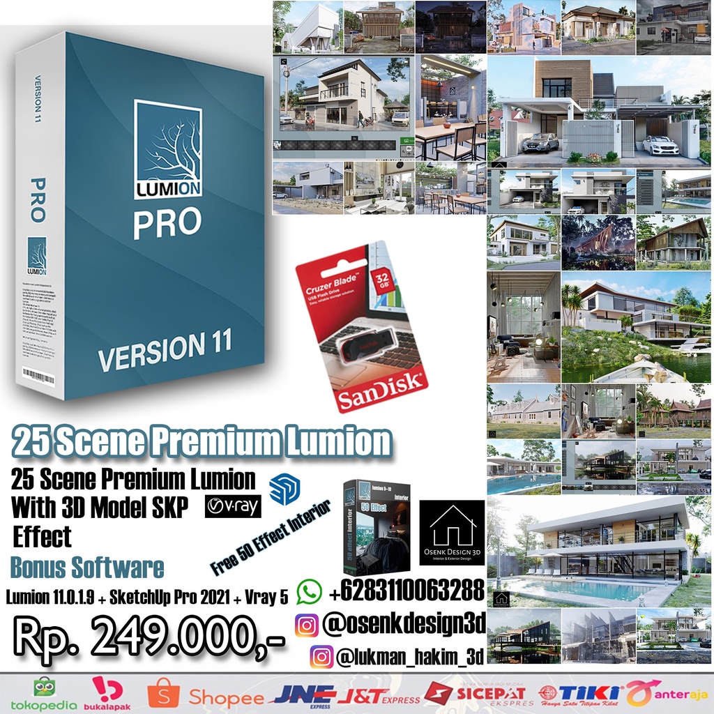 Jual SCENE EFFECT FULL LUMION 11.0.19 3D SKETCHUP DI FLASHDISK 32 GB | Shopee Indonesia