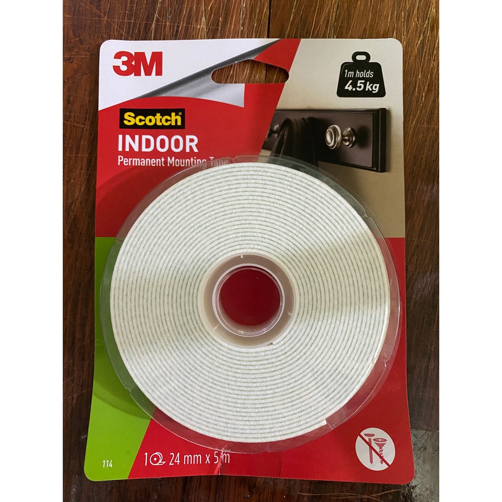 Jual Double Tape Scotch Indoor Permanent Mounting Tape 3M 24mmx5m | Shopee Indonesia