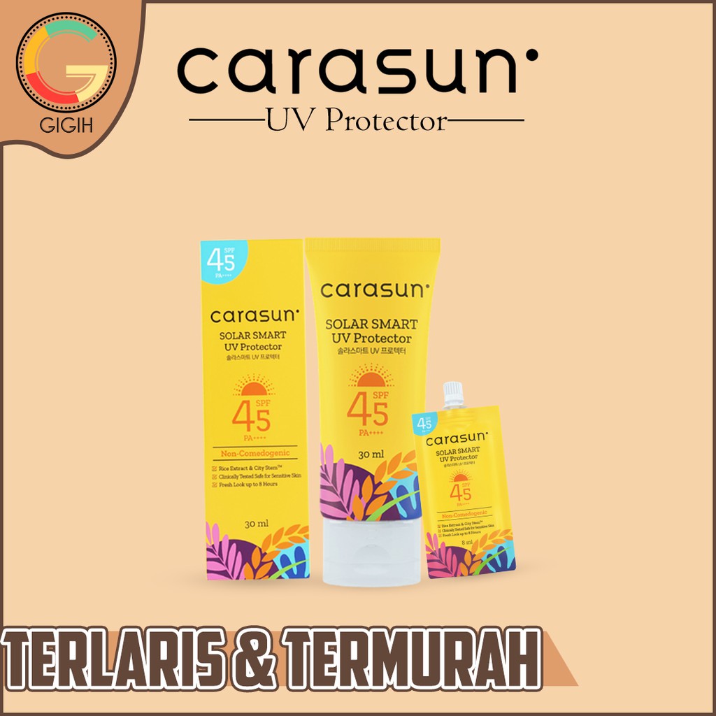 Jual CARASUN Solar Smart UV Protector SPF 45 PA++++ / 30ml / 8ml | Shopee Indonesia