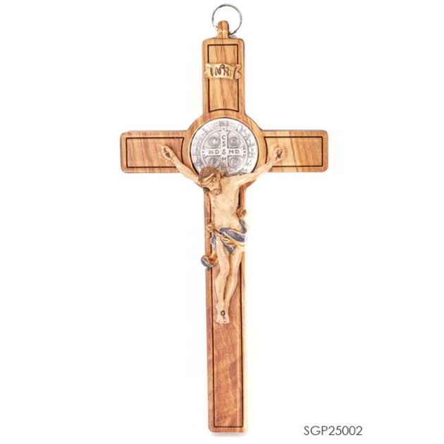 Jual Salib St. Benedict Kayu Olive Corpus Yesus Kayu Pahat | Shopee ...