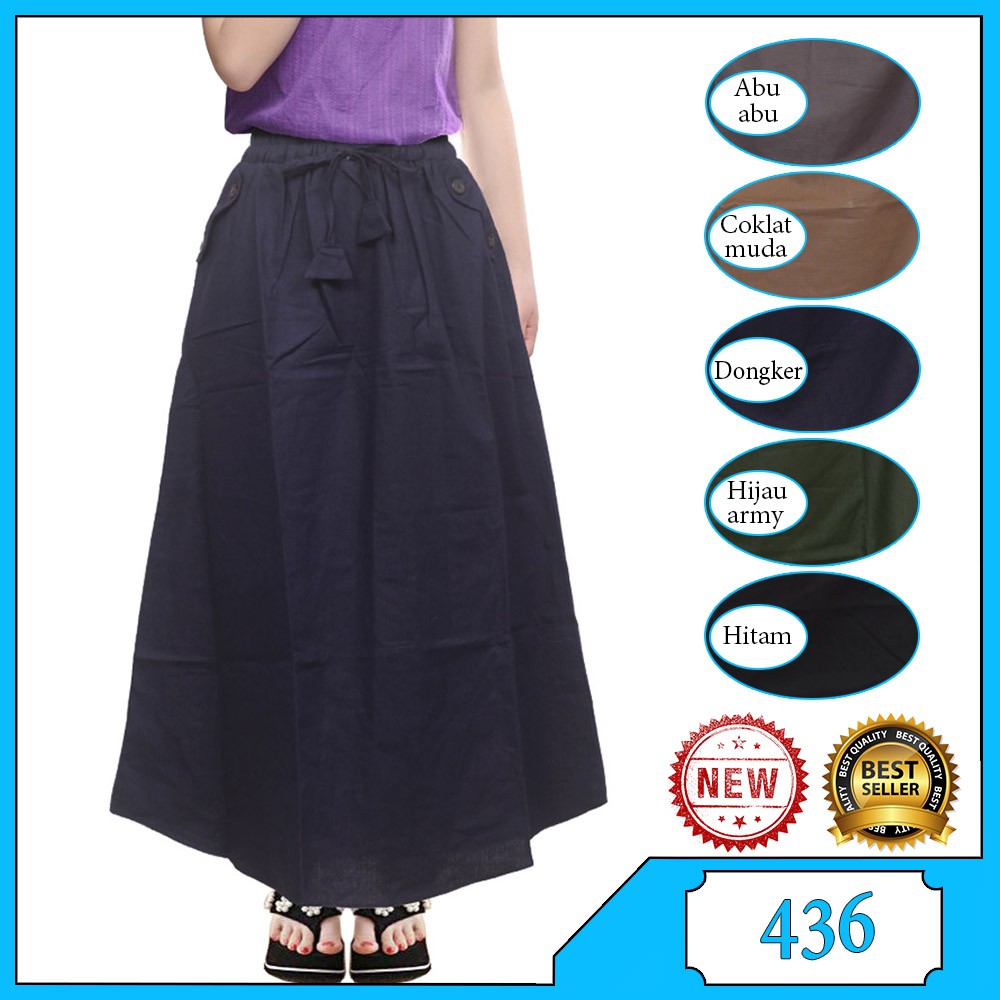 Rok Panjang Anak Perempuan Bahan Katun Cigaret Usia 6-11 Tahun Rok Anak ...