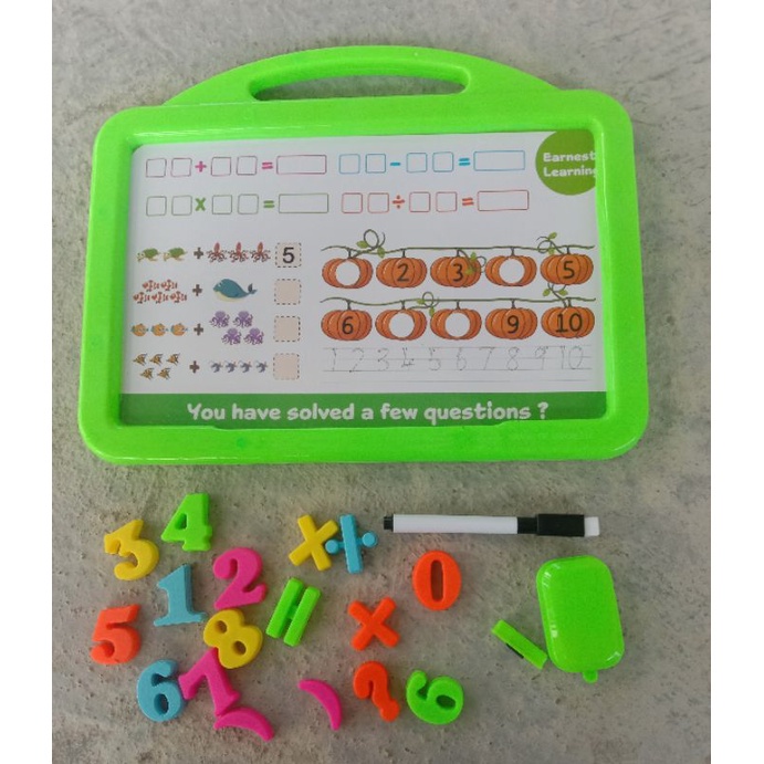 Jual mainan anak papan belajar angka / papan tulis angka magnet tempel ...