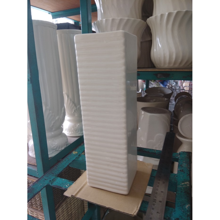 Vas Bunga Keramik Kotak Tinggi 07 | Shopee Indonesia
