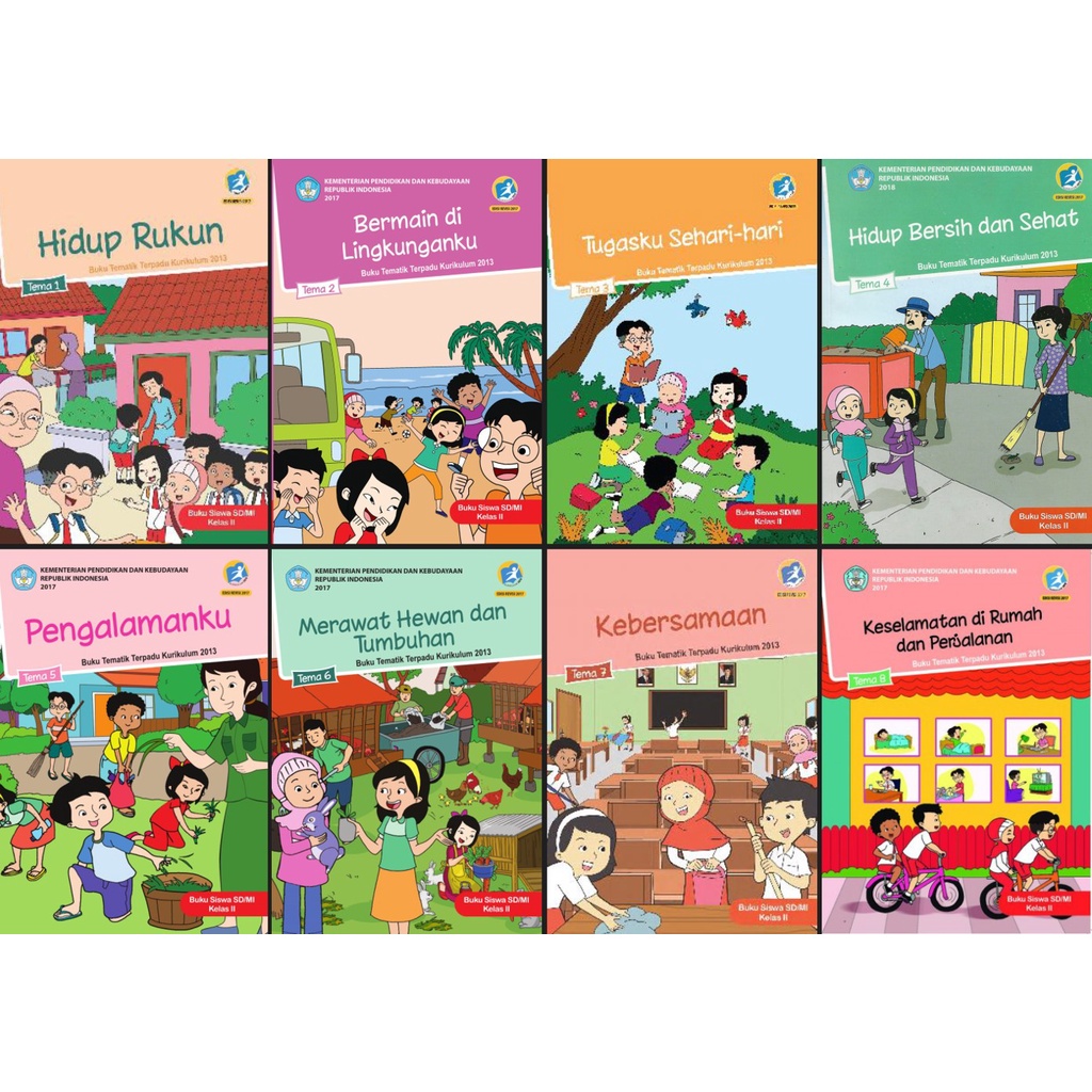 Jual Buku Tematik Sd Kelas 2 Tema 1 S D 8 Shopee Indonesia