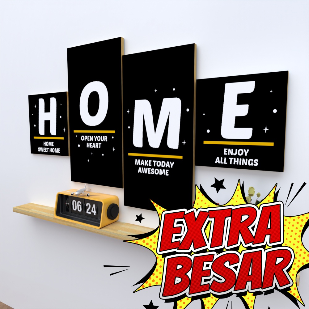 Jual hiasan dinding wallpaper dinding kaligrafi home sweet home ...