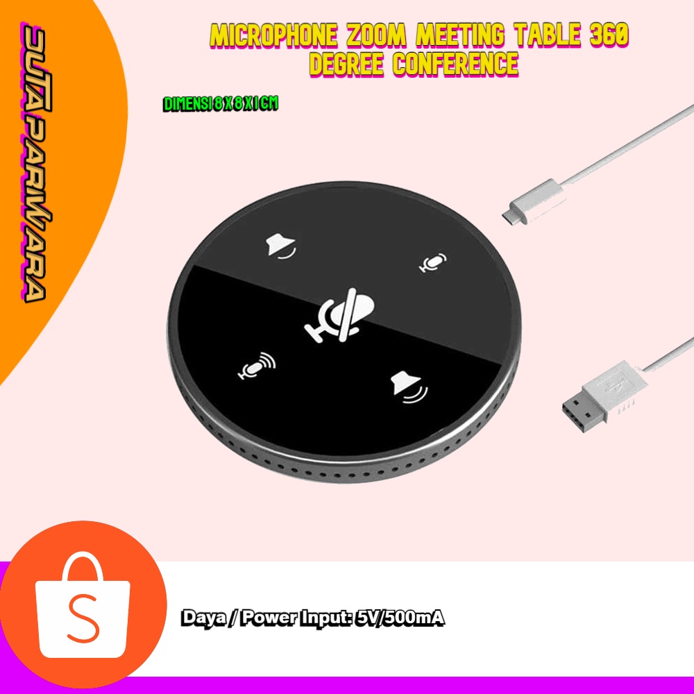 Jual Microphone Zoom Meeting Table 360 Degree Conference | Shopee Indonesia