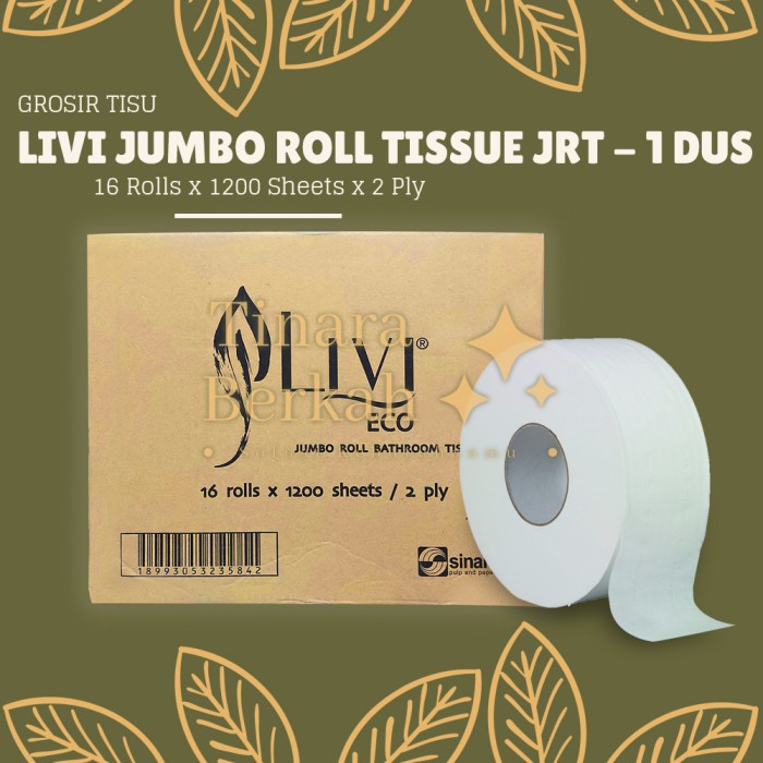 Jual Tissue LIVI Eco Jumbo Roll Toilet JRT 1200 Sheet / Tissu Roll ...