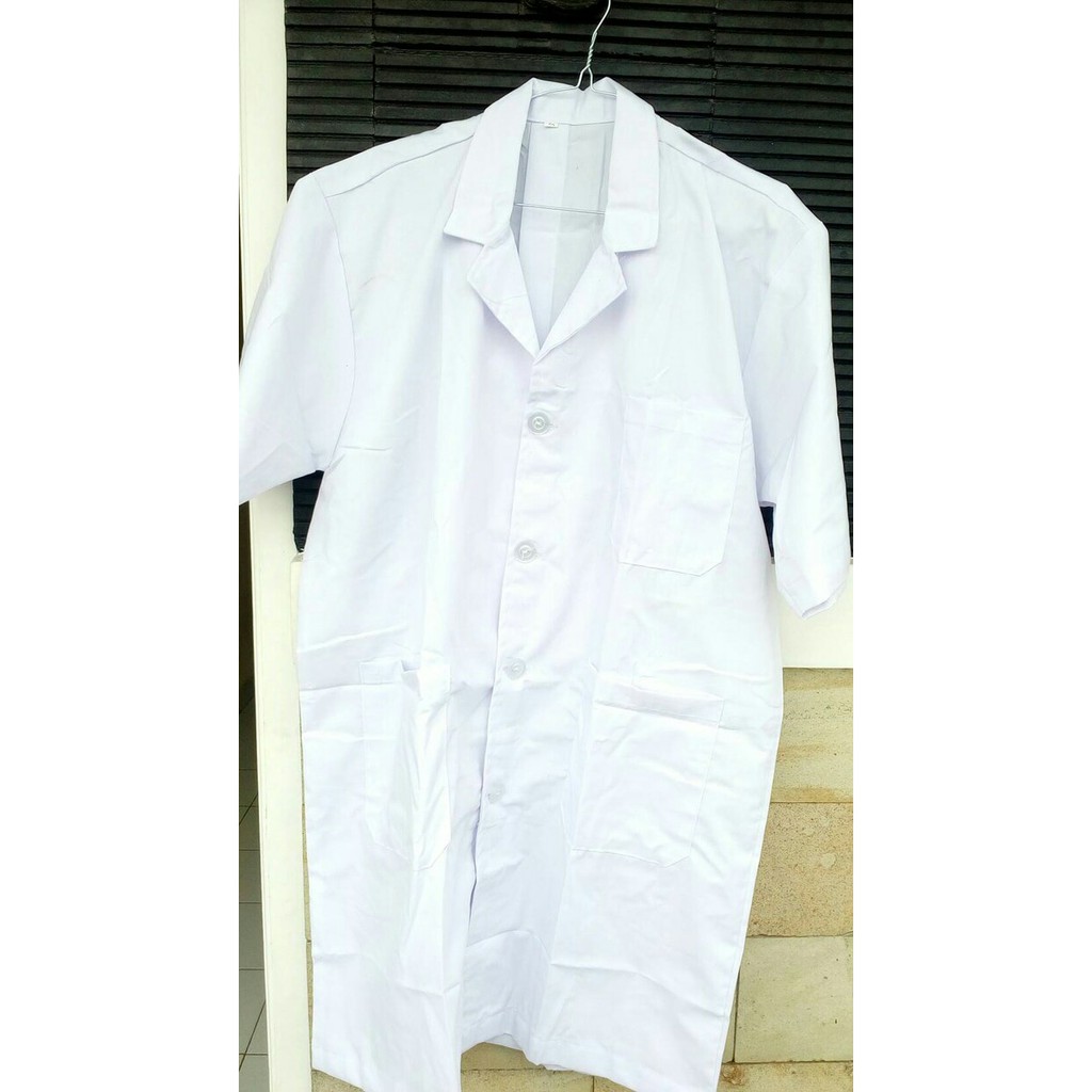Jual Jas Laboratorium Jas Lab Lengan Pendek S M L XL Jaslab | Shopee ...
