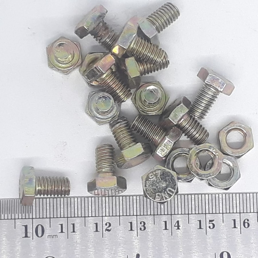 Jual BAUT MUR M6 X 10 KUNING BMK M6X10 PANJANG 1CM 1 CM KUNCI 10 6X10 10MM | Shopee Indonesia