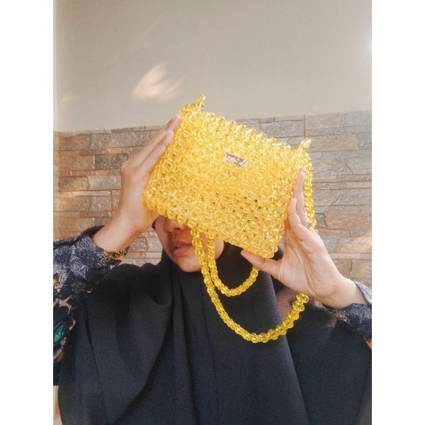 Jual Beaded Bag Mini Tas / Tas Manik / Tas Mutiara / Sling Bag - KUNING ...