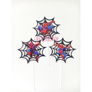 Jual CAKE TOPPER SPIDERMAN JARING LABA LABA HIASAN TUSUKAN KUE DEKORASI ...