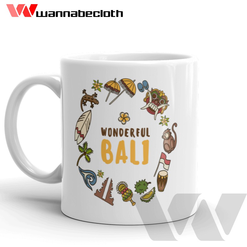 Jual Gelas Bali Mug Bali Mug Kota Indonesia Oleh-Oleh Souvenir Mug Bali ...