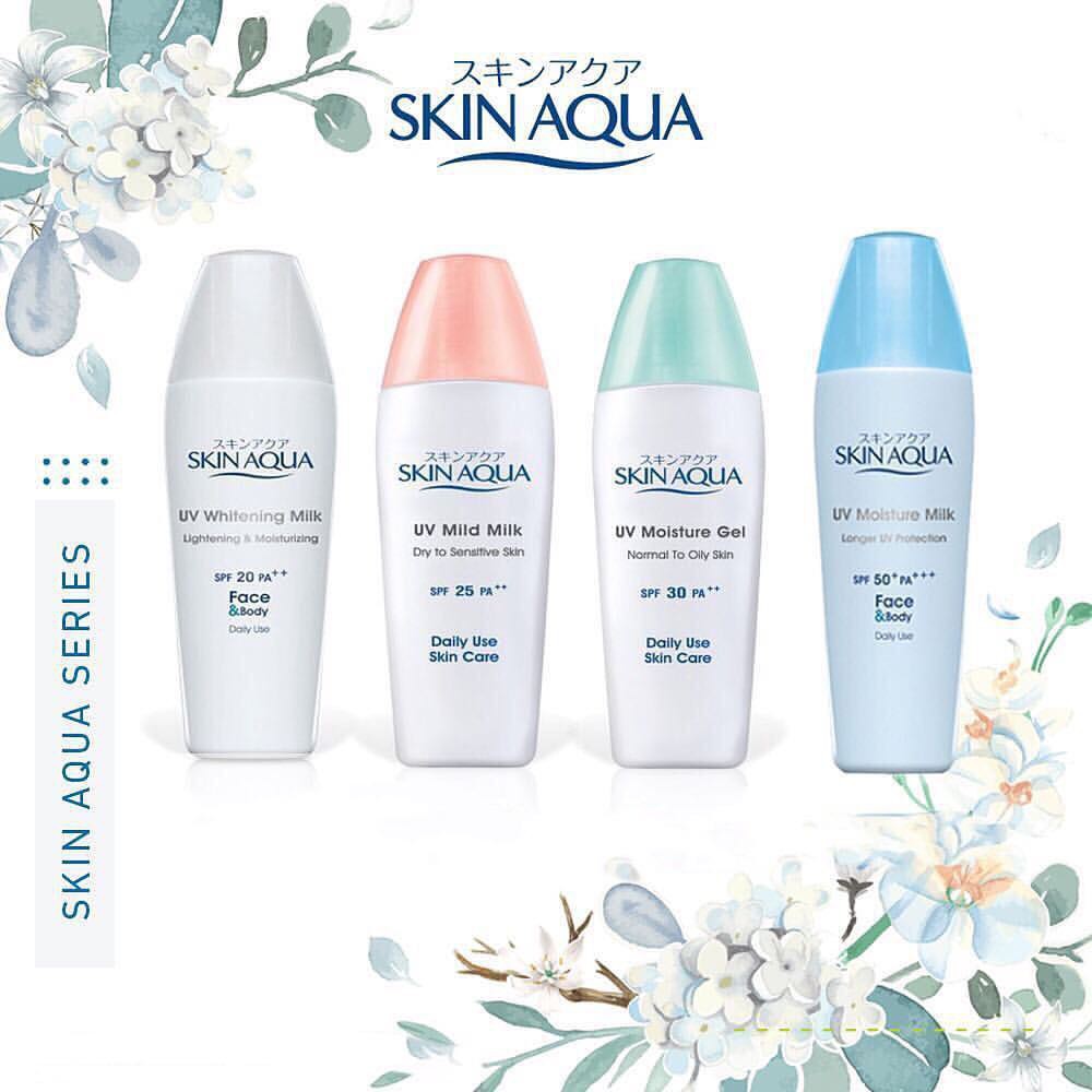 SKIN AQUA UV MOIST MILK SPF 50| MOIST GEL SPF 30| MILD MILK SPF 25 ...
