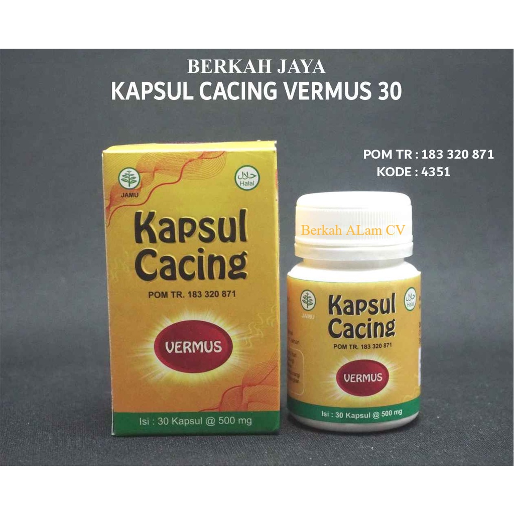 Jual Kapsul Cacing Vermus 30 Kapsul / Kapsul Cacing/ Kapsul Penurun ...