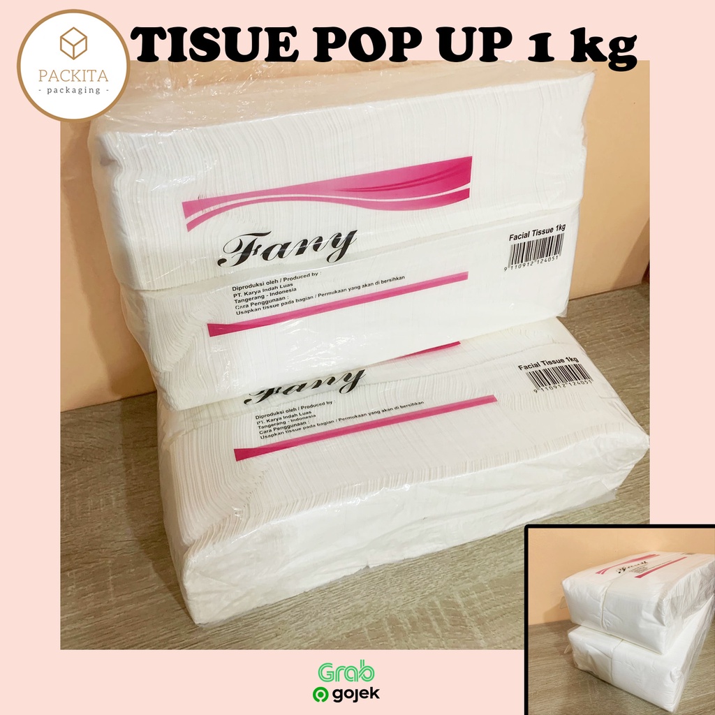 Jual tissue murah tisu pop up popup belah 1kg 2 ply tissue meja makan ...