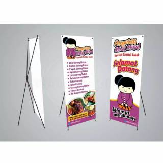 Stand X banner penyangga banner promosi besi 60 x 160 cm | Shopee Indonesia