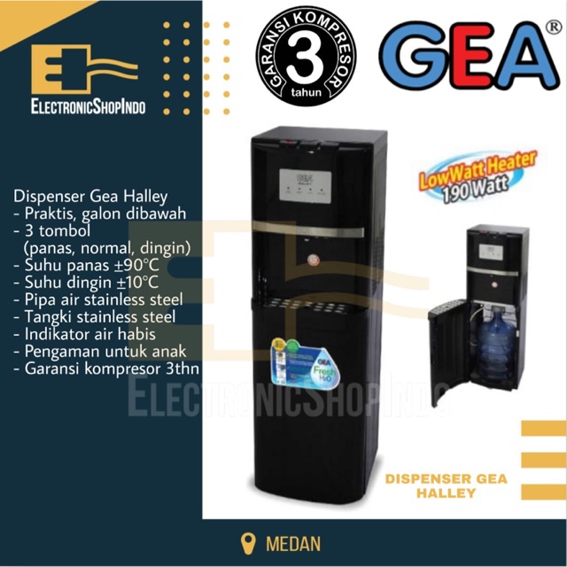 Jual DISPENSER GEA HALLEY GALON BAWAH DISPENSER 3 KRAN DISPENSER LOW ...