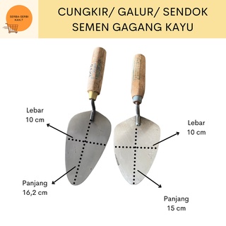 Jual Cungkir Galur semen|sekop semen stainless Gagang kayu|sendok taman ...