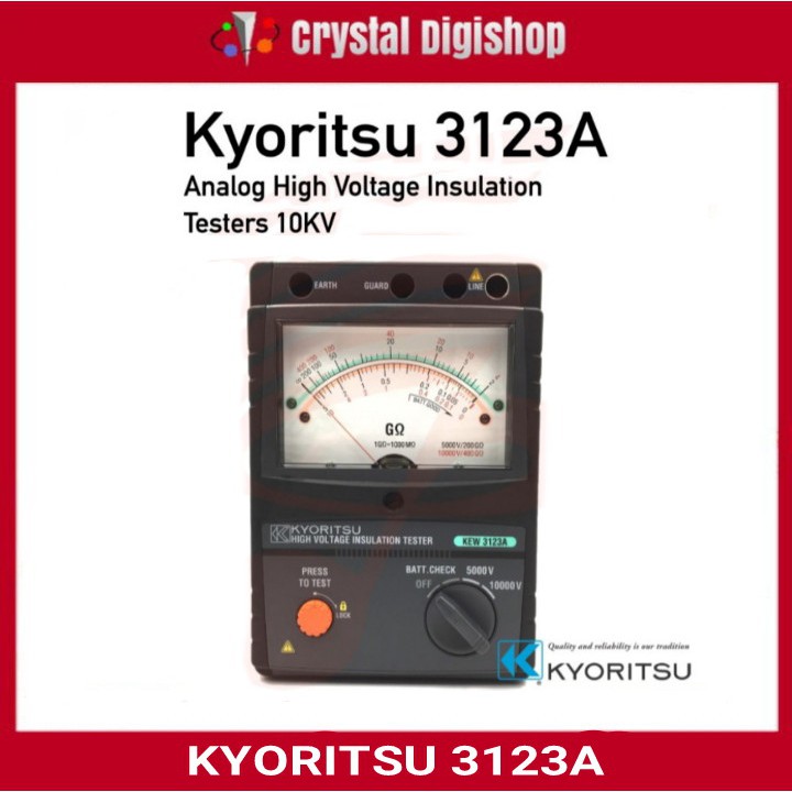 Jual Kyoritsu 3123A Analog High Voltage Insulation Testers Megger 10KV ...