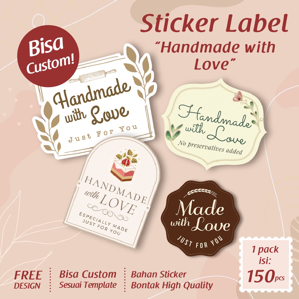 Jual [Isi 150pcs] Stiker Homemade/ Sticker Label/ Sticker Packaging ...