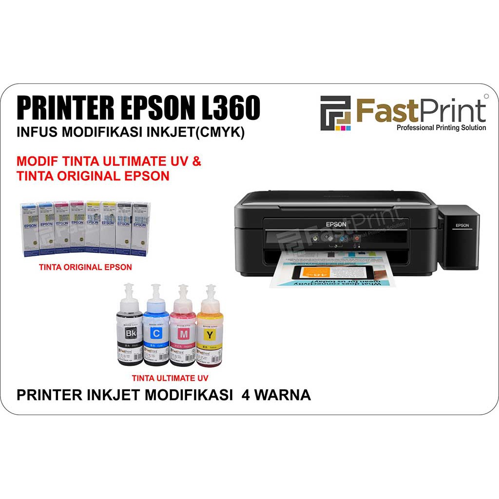 Jual Printer Epson L360 Plus Tinta Ultimate UV Epson L Series & Tinta ...