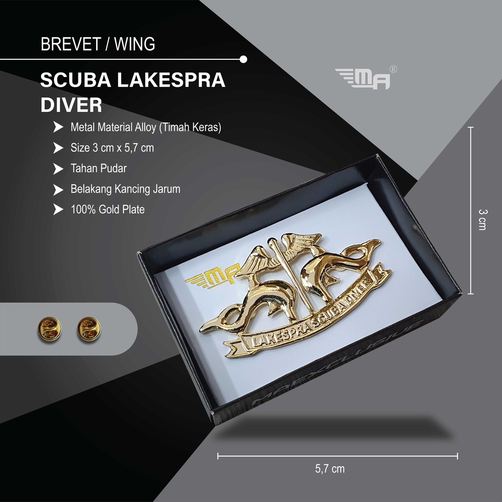 Jual WING LAKESPRA SCUBA DIVER PDH BRIVET BREVET PIN LAKESPRA SCUBA ...