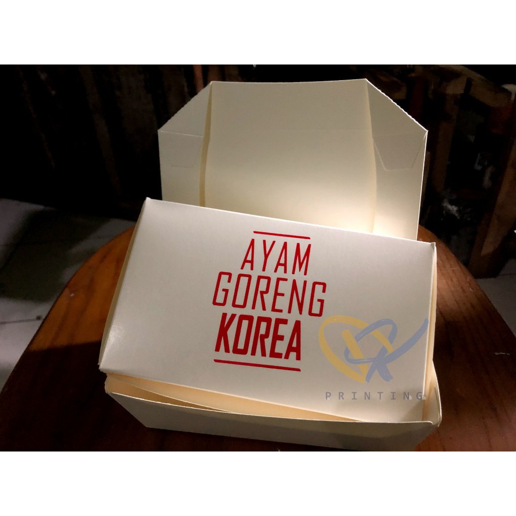 Jual Sablon Paper Lunch Box warna Putih ukuran M Minimal Order 300 pcs | Shopee Indonesia