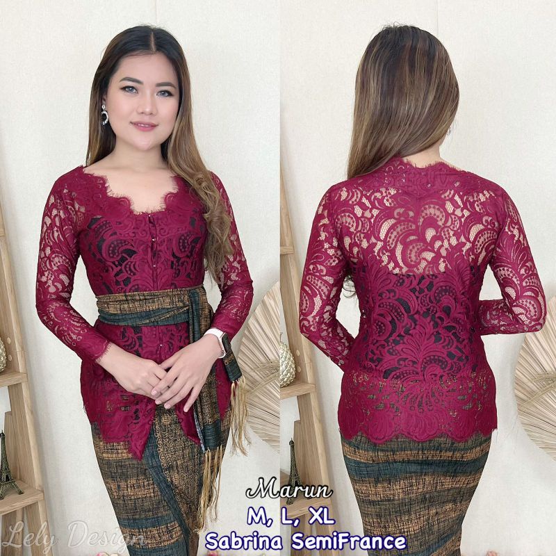 Jual Satu Set Kebaya Bali Kerah Sabrina | Shopee Indonesia