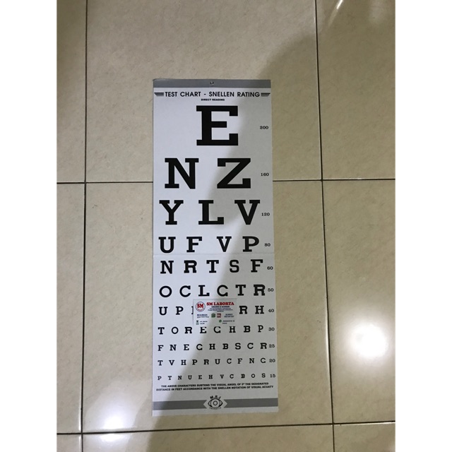 snellen chart card kartu snelen | Shopee Indonesia