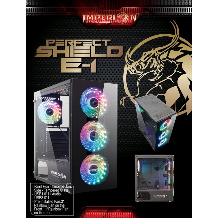 Jual Imperion Casing Perfect Shield E-1 ( include 4 Fan RGB ) Indonesia ...