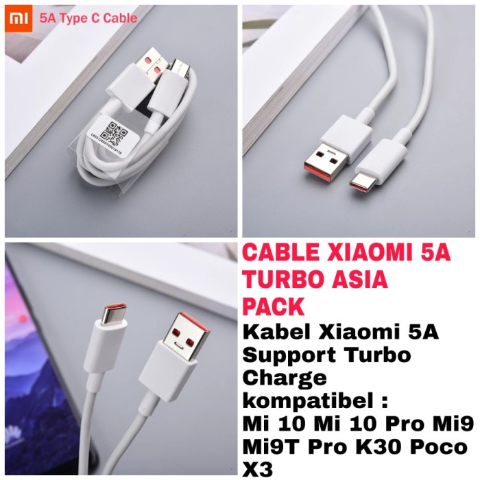 Jual Kabel Charger Xiaomi Redmi Poco X3 NFC / Poco X3 Pro Note 9 Pro 5A ...