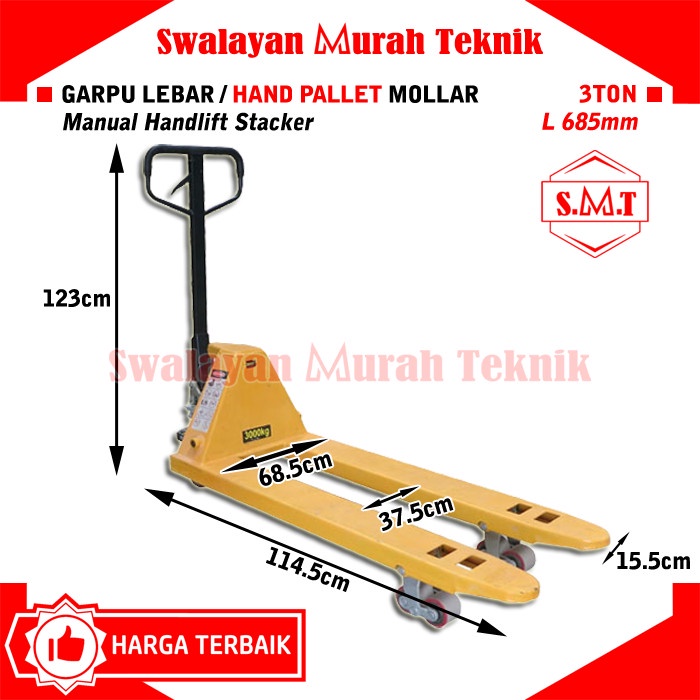 Jual MOLLAR Hand Pallet 3 Ton Garpu 685mm Lebar Manual Handlift Stacker ... Jual MOLLAR Hand Pallet 3 Ton Garpu 685mm Lebar Manual Handlift Stacker ...