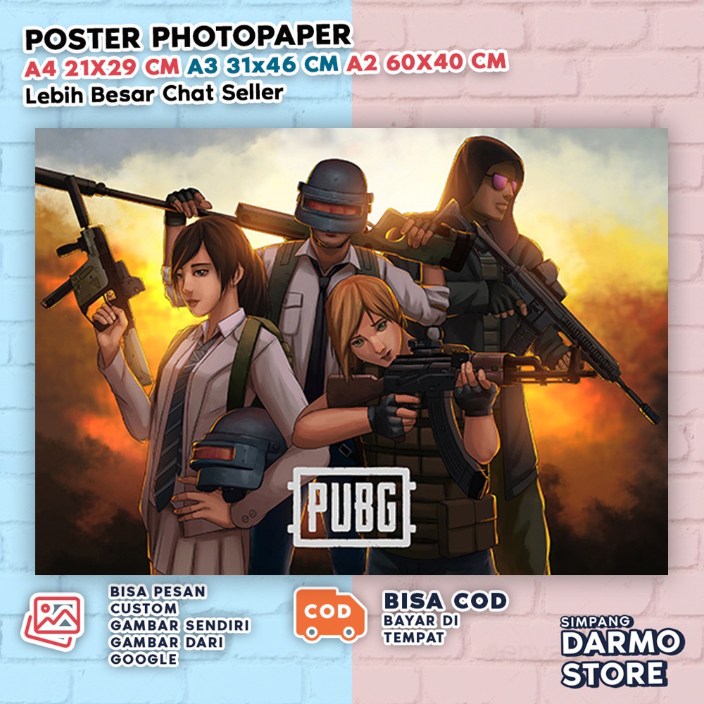 Jual Poster PUBG Game Hiasan Dinding Gaming Gamer Pabji Gem PC Android ...