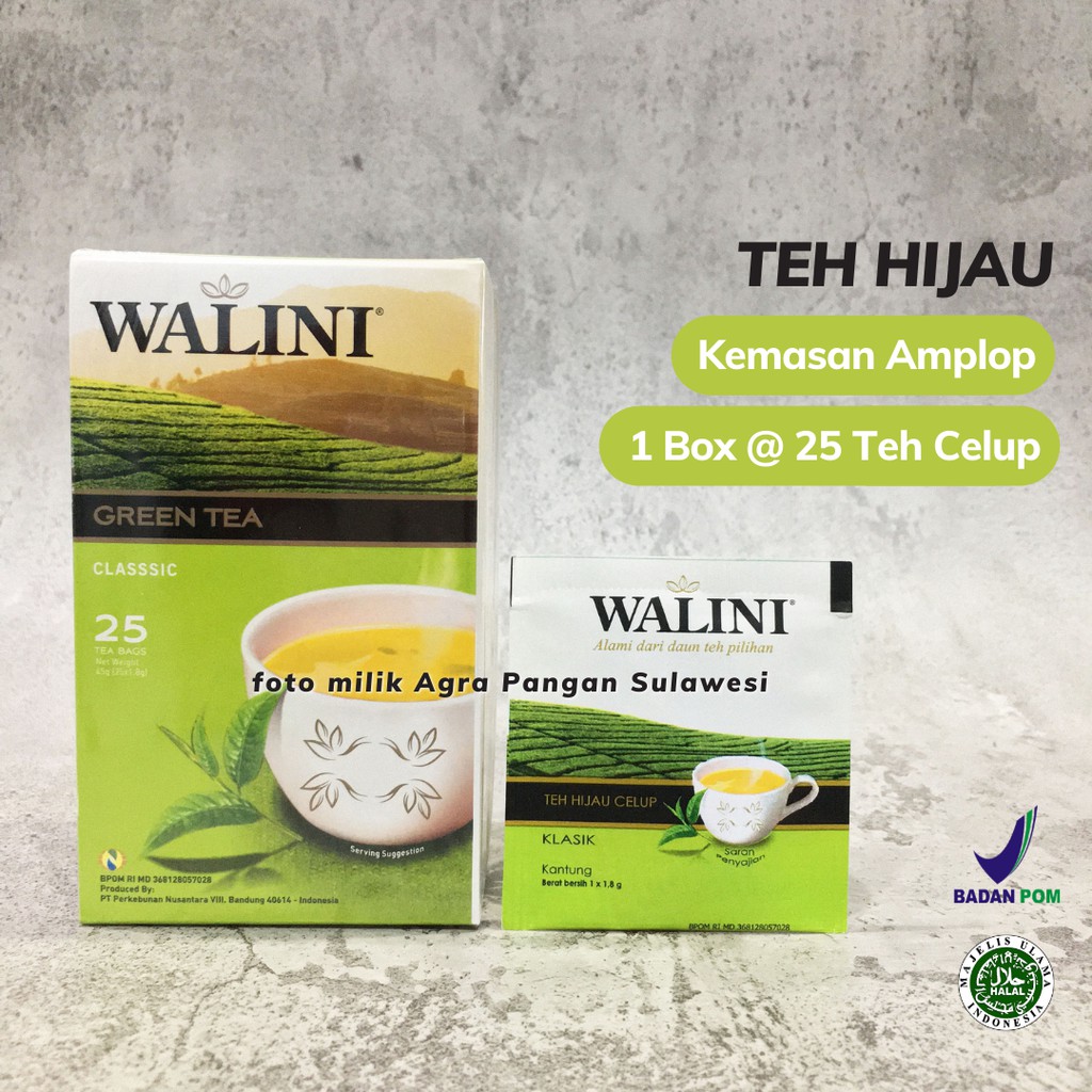 Jual Teh Hijau WALINI | Green Tea Teh Celup Klasik Premium Kemasan ...