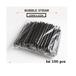 Jual SEDOTAN BUBBLE HITAM STERIL 12MM / BOBA STRAW UJUNG RUNCING ...