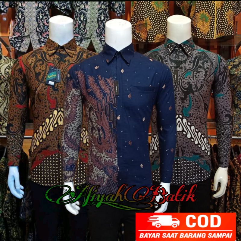 Jual Batik Pria Lengan Panjang Slim fit kemeja Batik Premium Baju Batik ...