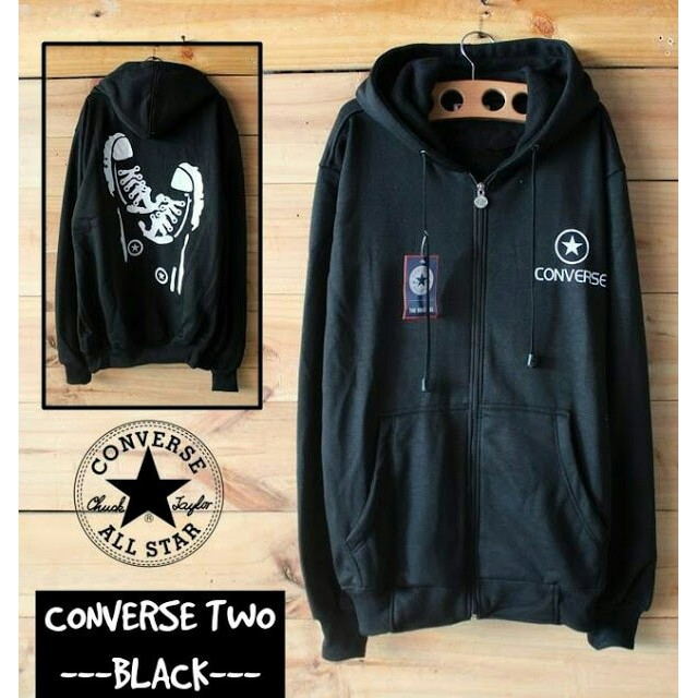 Jual Jaket Converse Shoes Hitam | Shopee Indonesia
