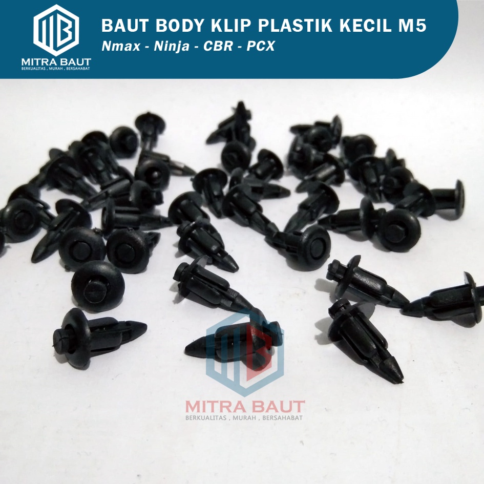 Jual [ Paket 25 Pcs ] Baut Body Klip Plastik Kecil M5/Klip Rivet Kecil ...